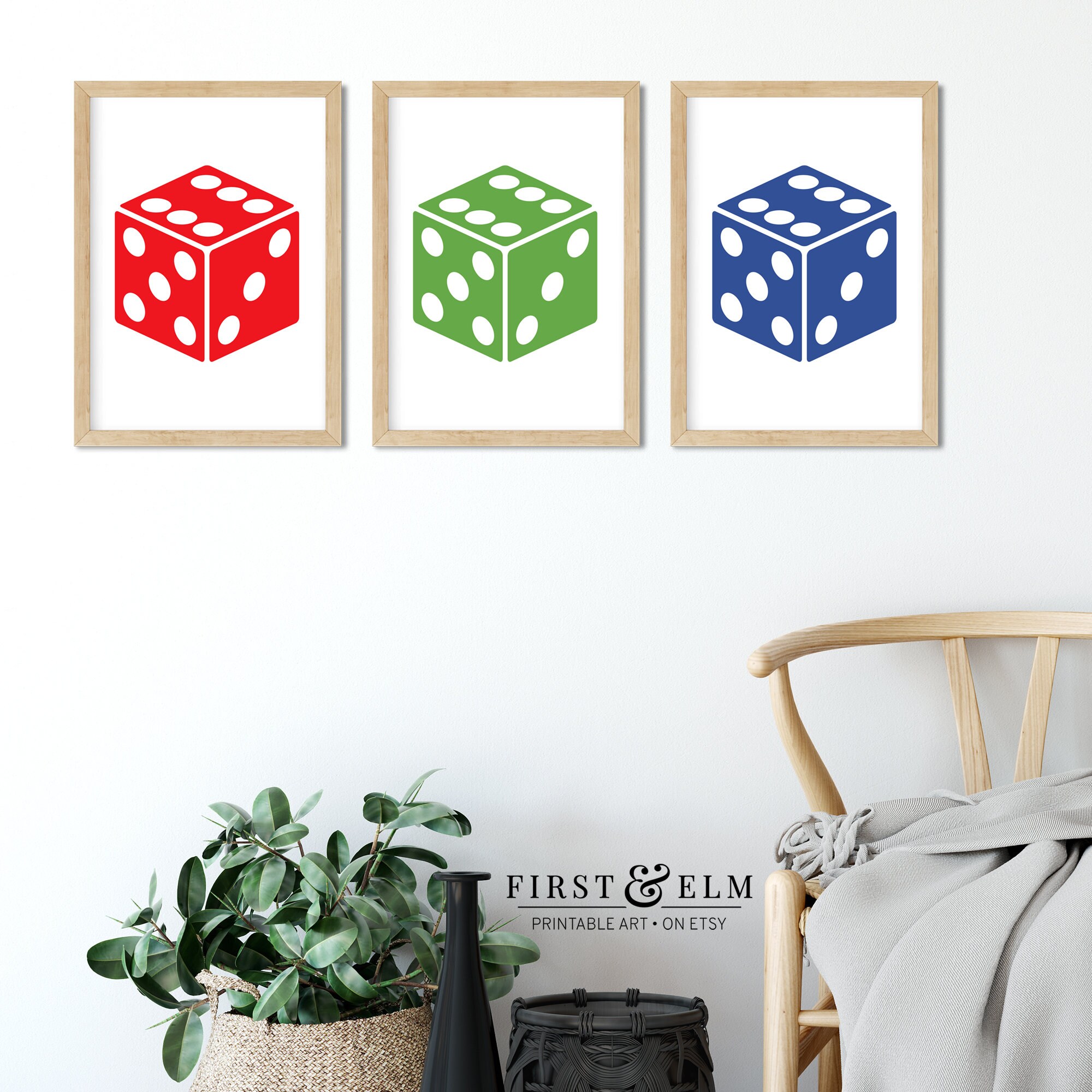 Dice Posters Set of 3 Prints Game Room Wall Art Board Game | Etsy