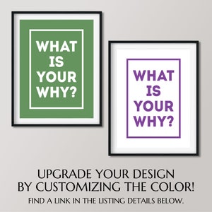 What is Your Why, Goal Inspiration Poster, Motivational Quote ...
