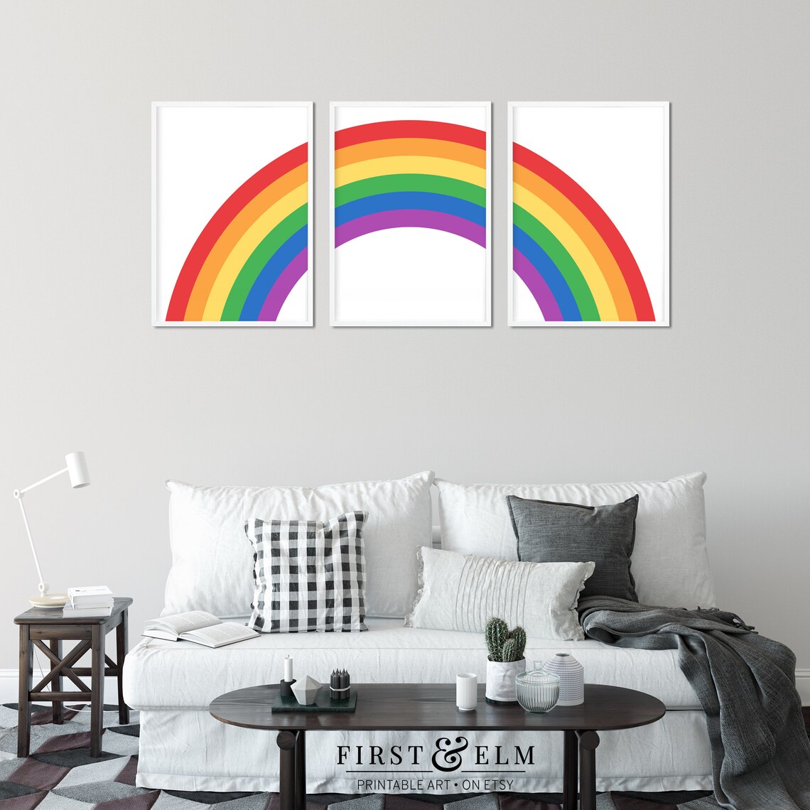 Rainbow Set of 3 Prints LGBT Pride Colors Living Room Décor | Etsy