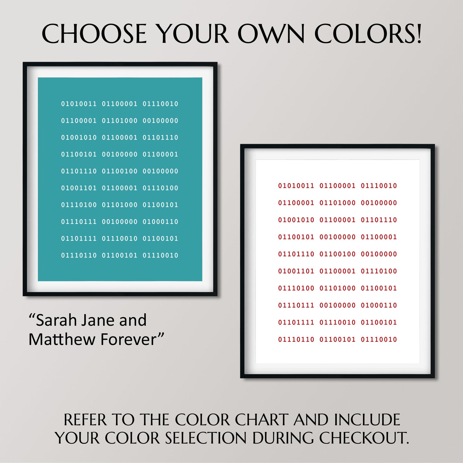 Custom Quote or Text, Binary Code Poster, Computer Geek Gifts ...