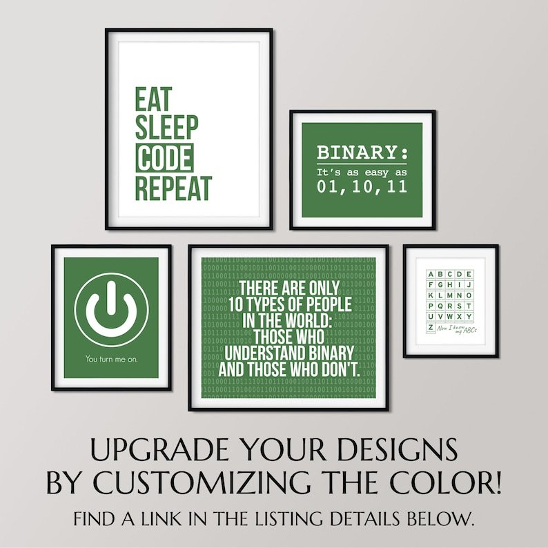 Set of 5 Computer Geek Posters Nerdy Computer Science Office | Etsy