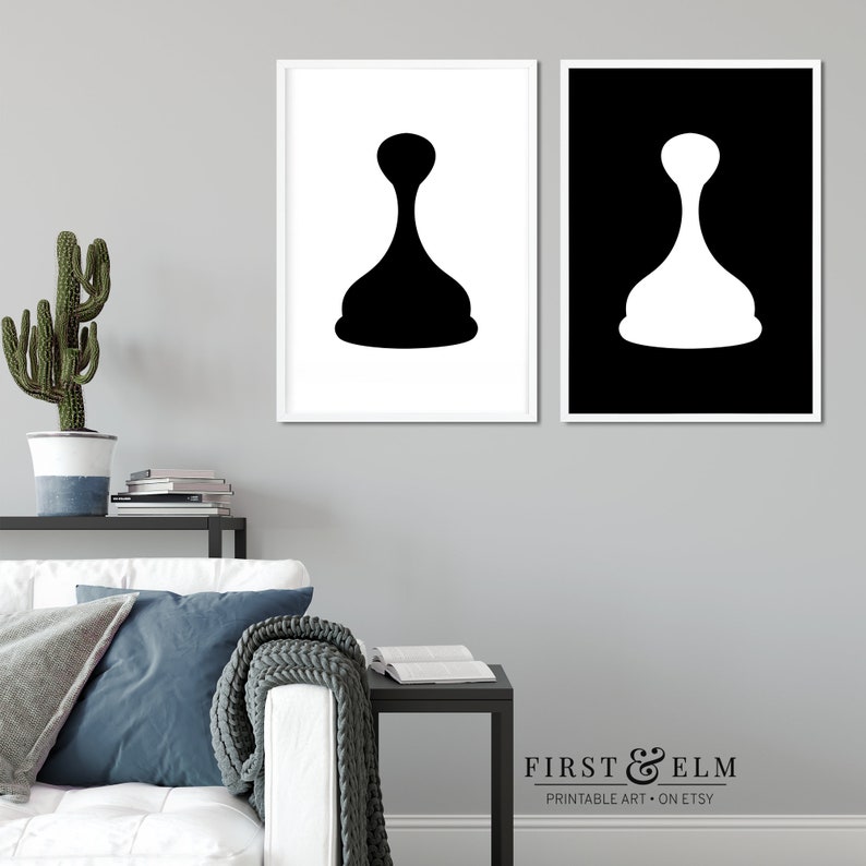 Game Pieces Posters Set of 2 Prints Game Room Wall Art - Etsy
