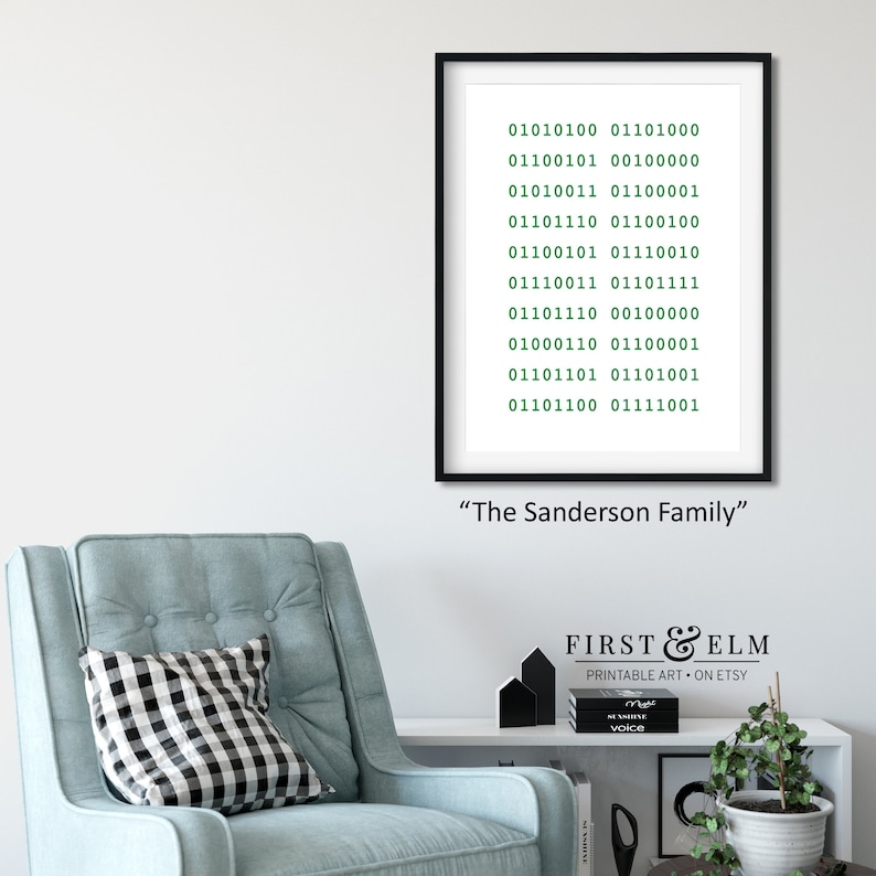 Custom Quote or Text Binary Code Poster Computer Geek Gifts - Etsy