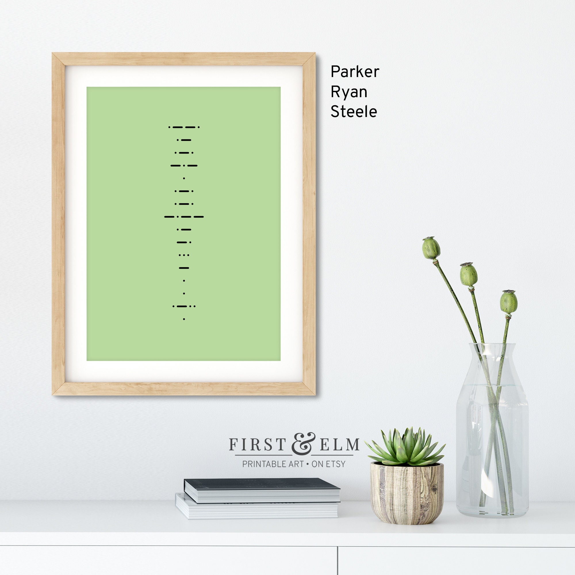 Personalized Name Sign, Morse Code Poster, Minimalist Design, Printable ...