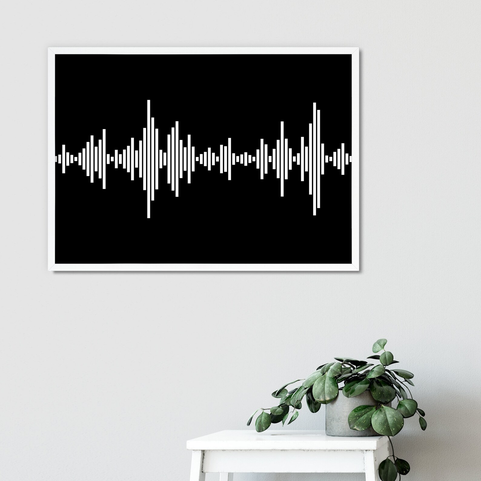 Sound Waves Poster, Music Lover Décor, Minimalist Black and White Art ...