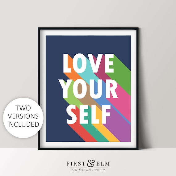 Love Yourself Poster Self-care and Wellness Art Print | Etsy