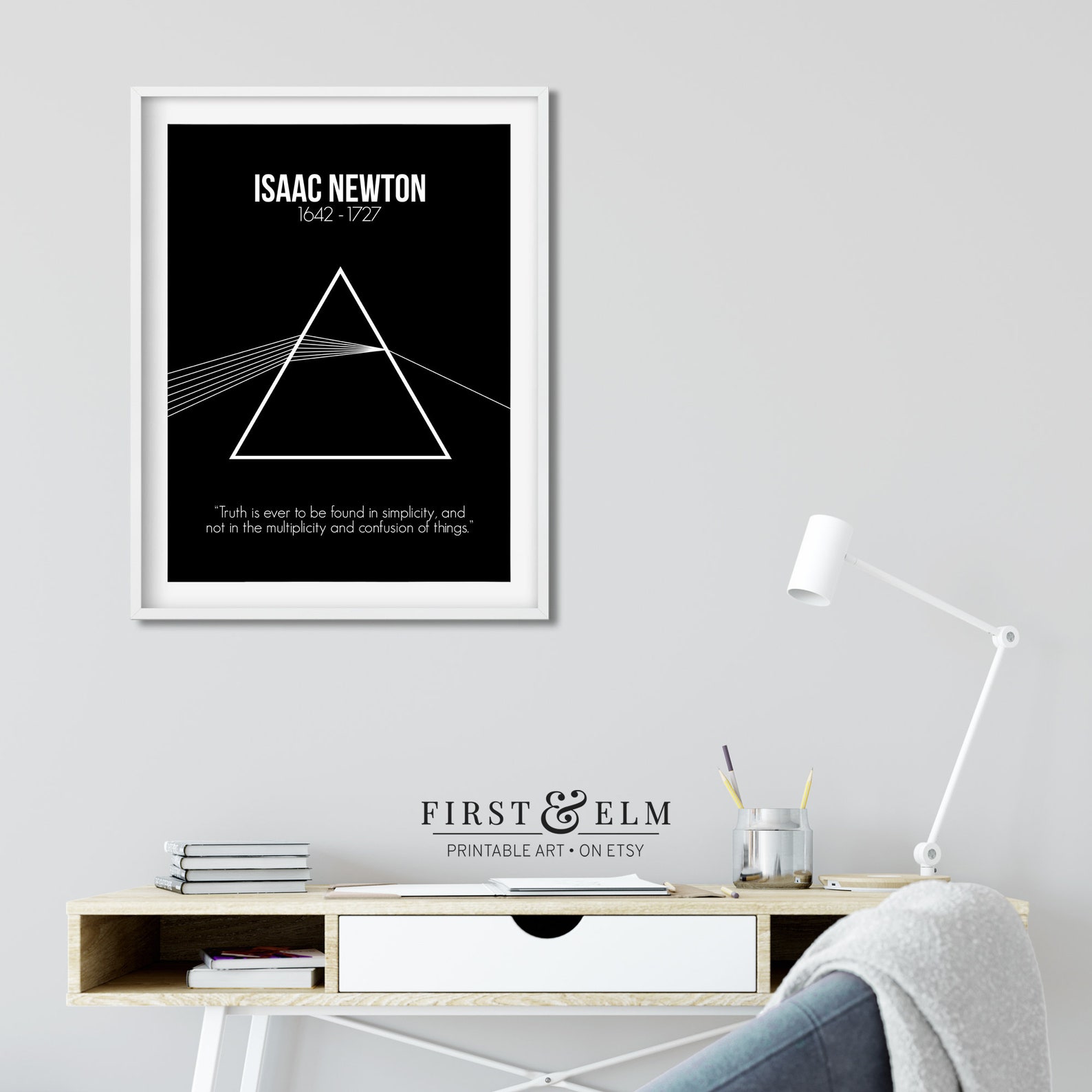 Isaac Newton Print, Scientifique célèbre, Idées cadeaux pour ...