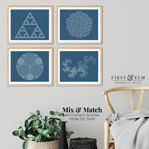 Sierpinski Triangle Fractal Art Print, Geometric Poster, Modern Science ...