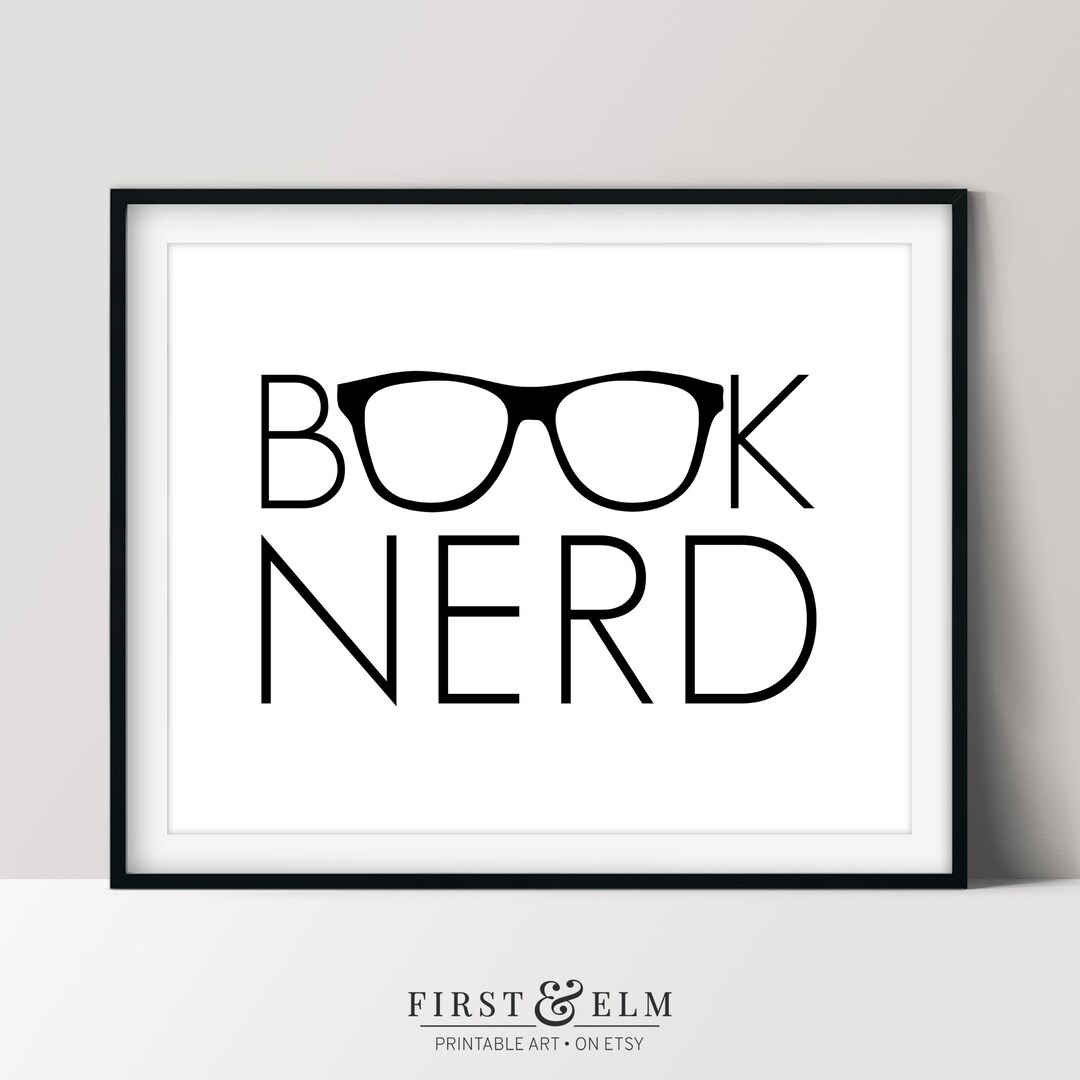 Book Nerd Poster, Home Library Décor, Gifts for Readers, Book Lover ...