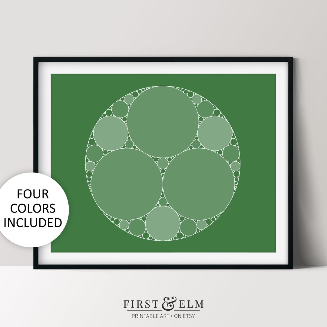 Apollonian Gasket, Fractal Art Design, Math Nerd Poster, Printable Wall ...