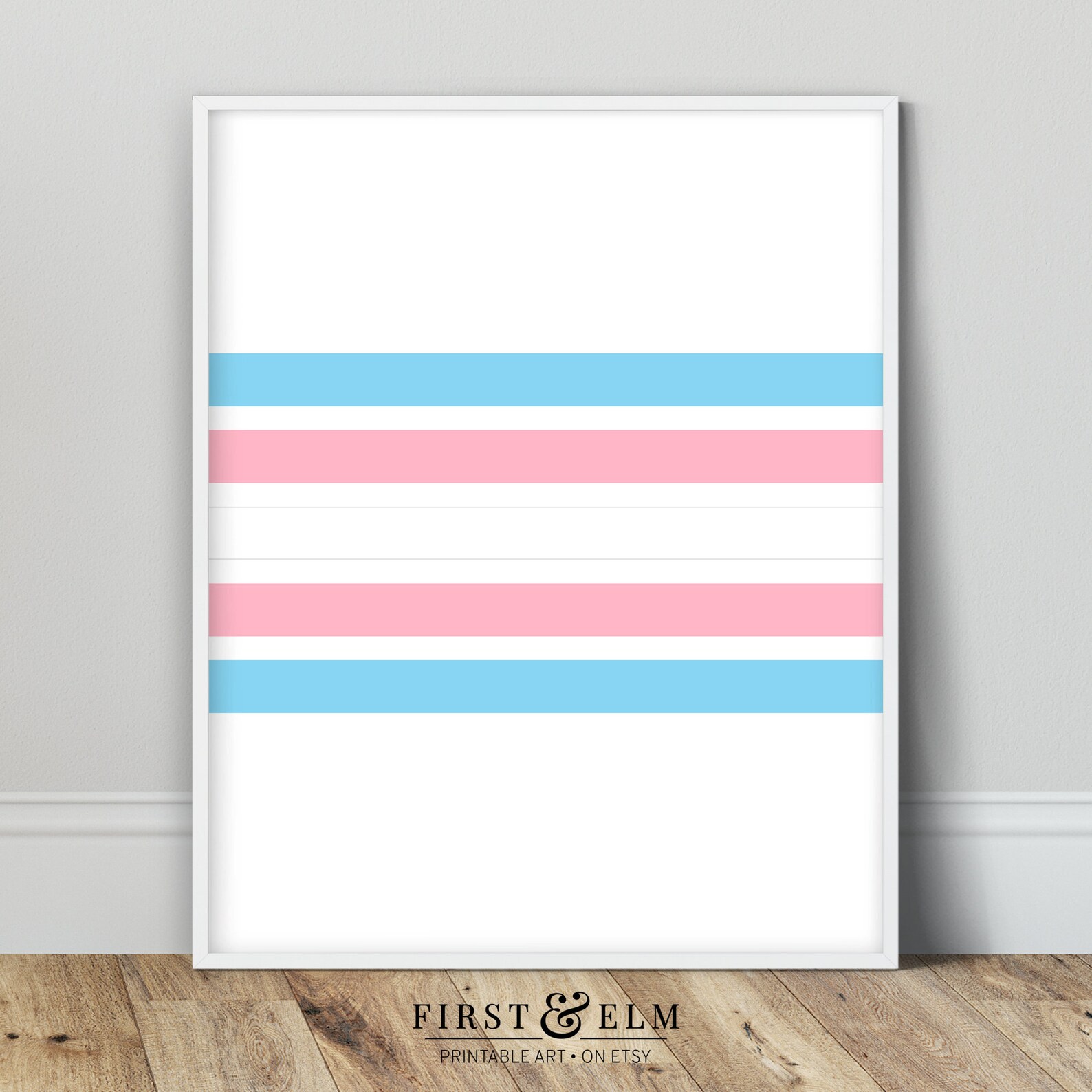 Trans Pride Flag, Modern LGBT Design, Transgender Wall Art, Printable ...