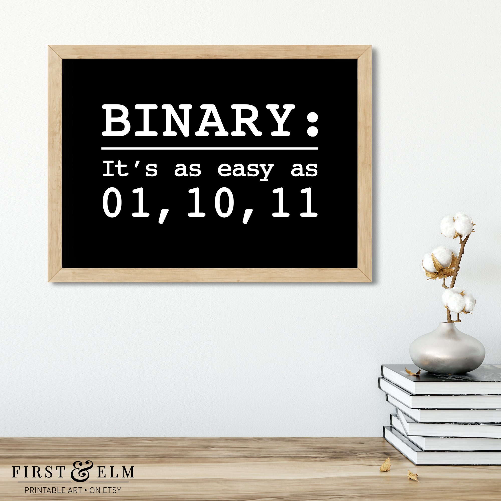 Binary: Its as Easy as 01 10 11 Binary Code Print | Etsy
