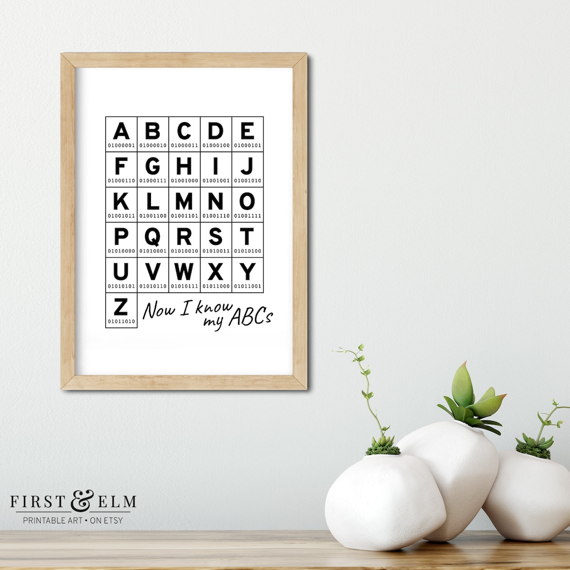 Binary Code Alphabet Unique ABC Poster Computer Lab Décor | Etsy