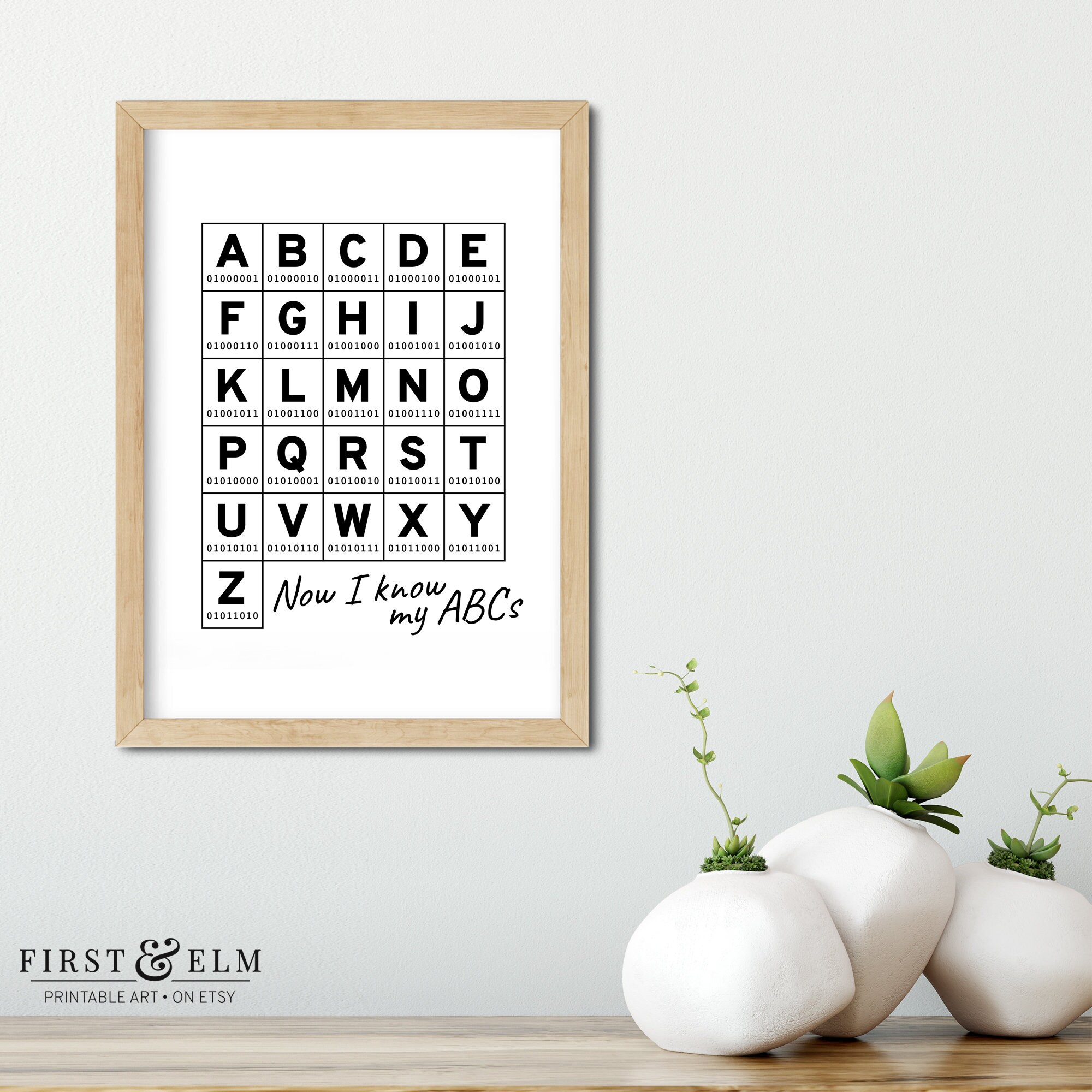 Binary Code Alphabet Unique ABC Poster Computer Lab Décor - Etsy