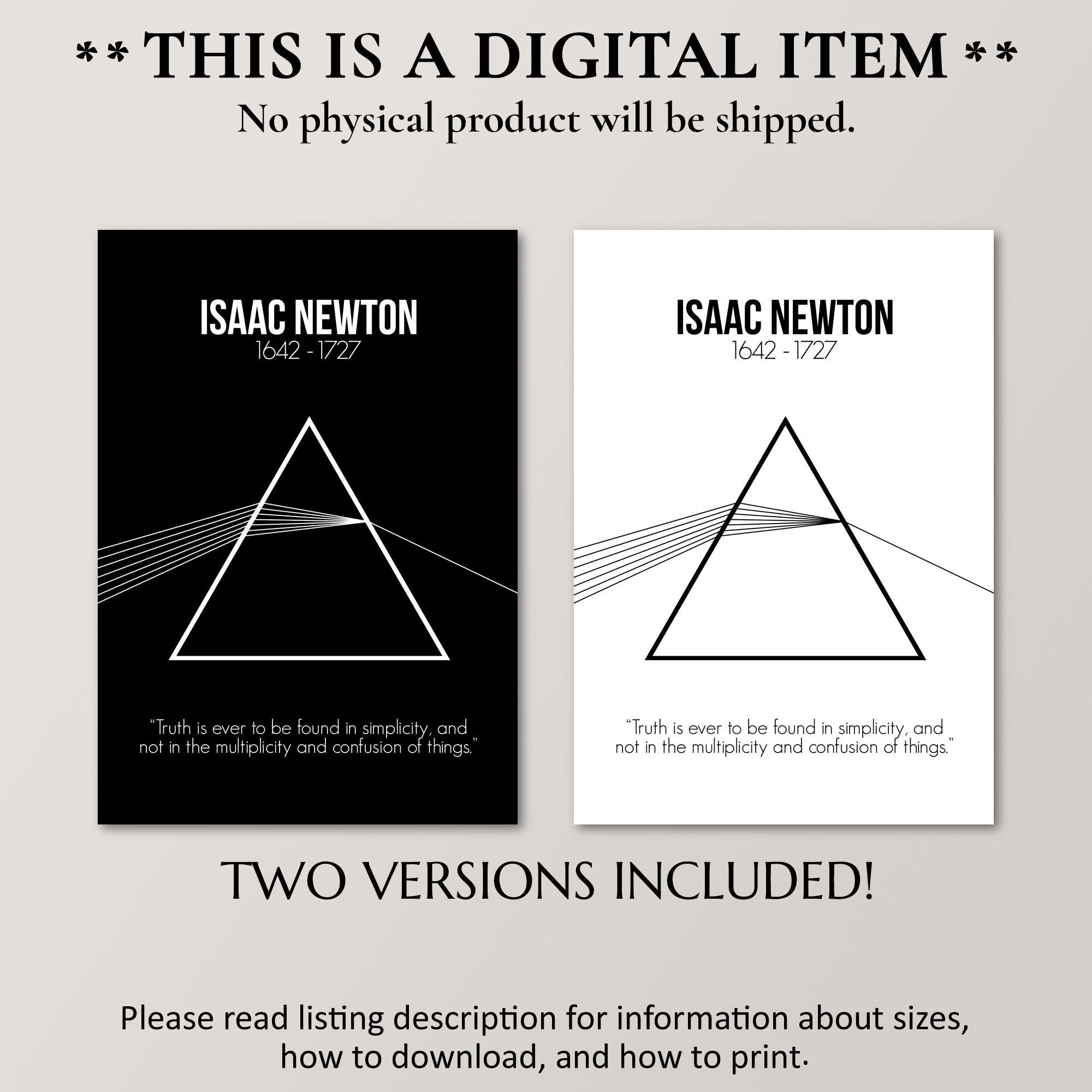 Isaac Newton Print Famous Scientist Teacher Gift Ideas - Etsy