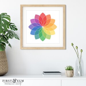 Colors of the Rainbow, Minimalist Design, Unique Home Décor, Digital ...