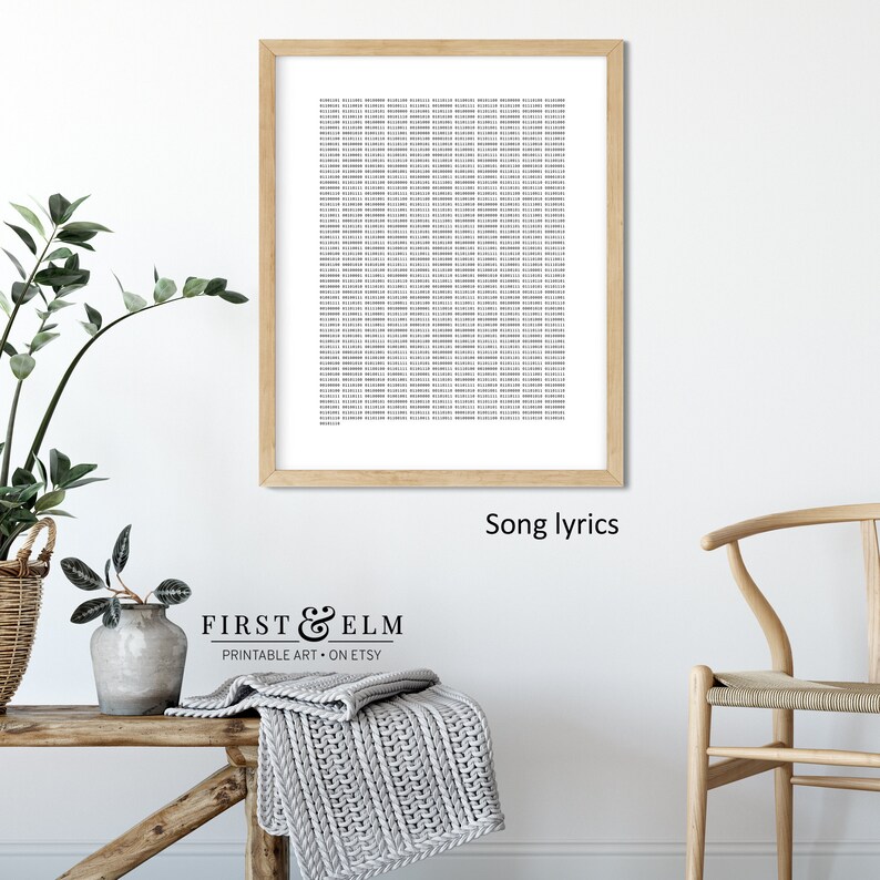 Custom Quote or Text Binary Code Poster Computer Geek Gifts - Etsy