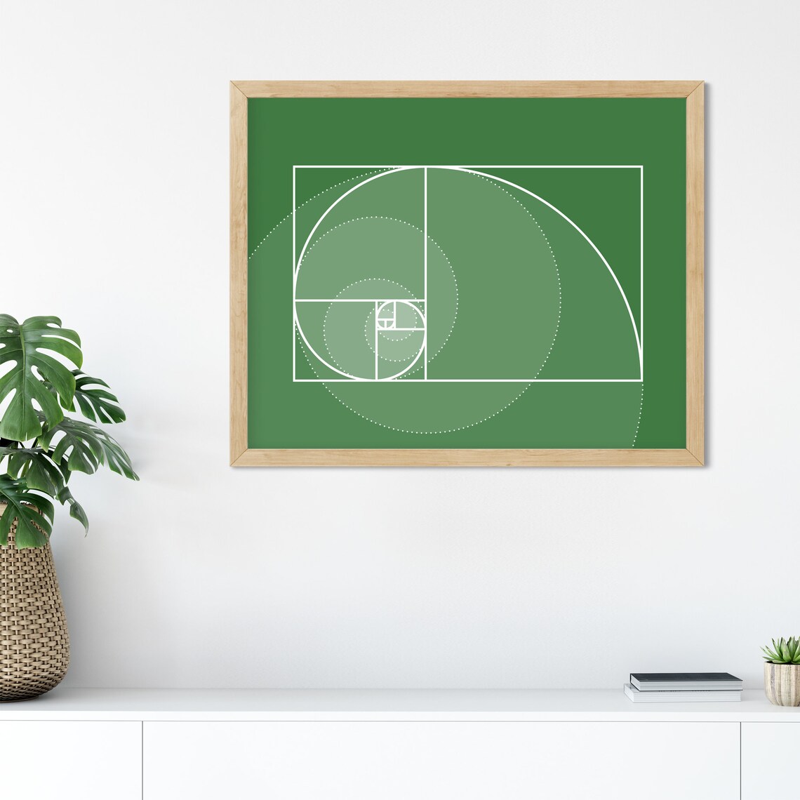 Fibonacci Spiral Art, Minimalist Design, Math Nerd Gifts, Printable ...
