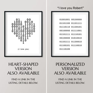 Binary Code I Love You Print, Computer Science Art, Nerdy Gifts ...