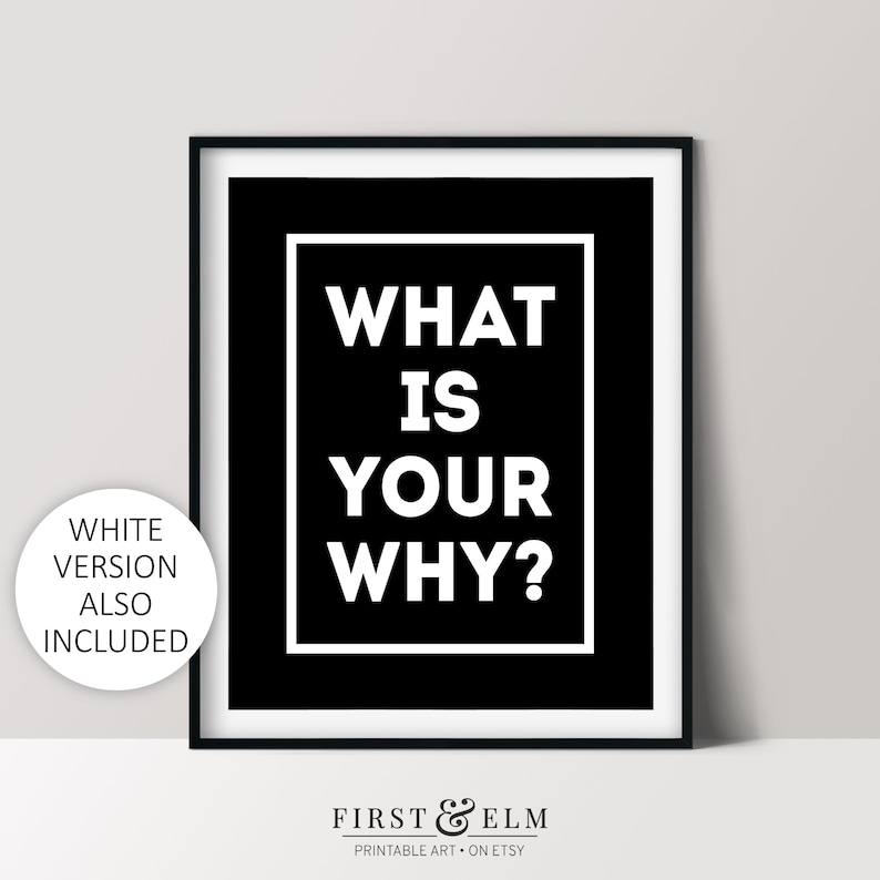 What is Your Why Goal Inspiration Poster Motivational Quote - Etsy