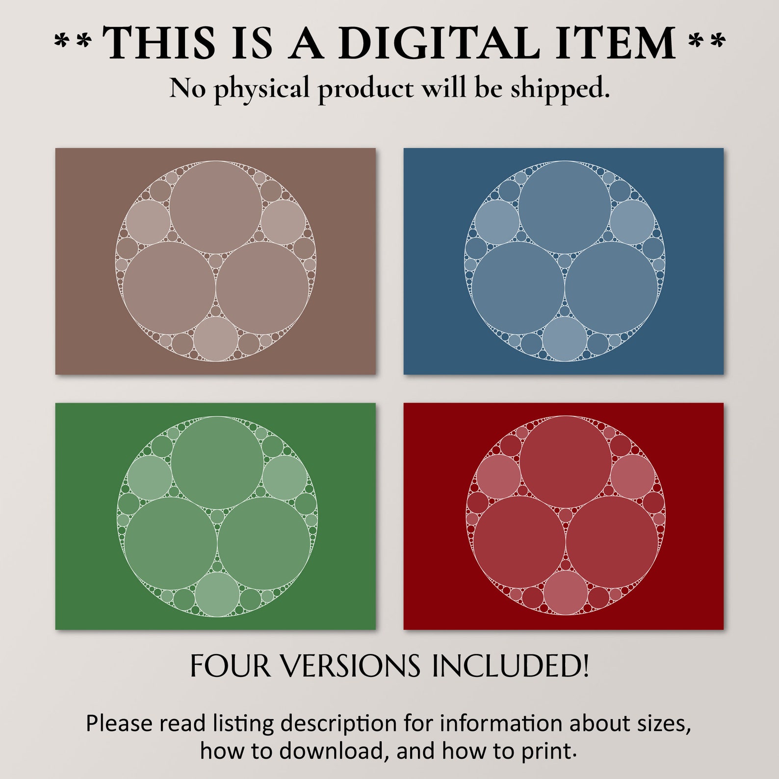 Apollonian Gasket Fractal Art Design Math Nerd Poster | Etsy