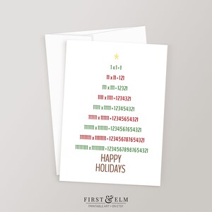 Nerdy Holiday Card, Multiplication Palindrome Christmas Tree, Math ...