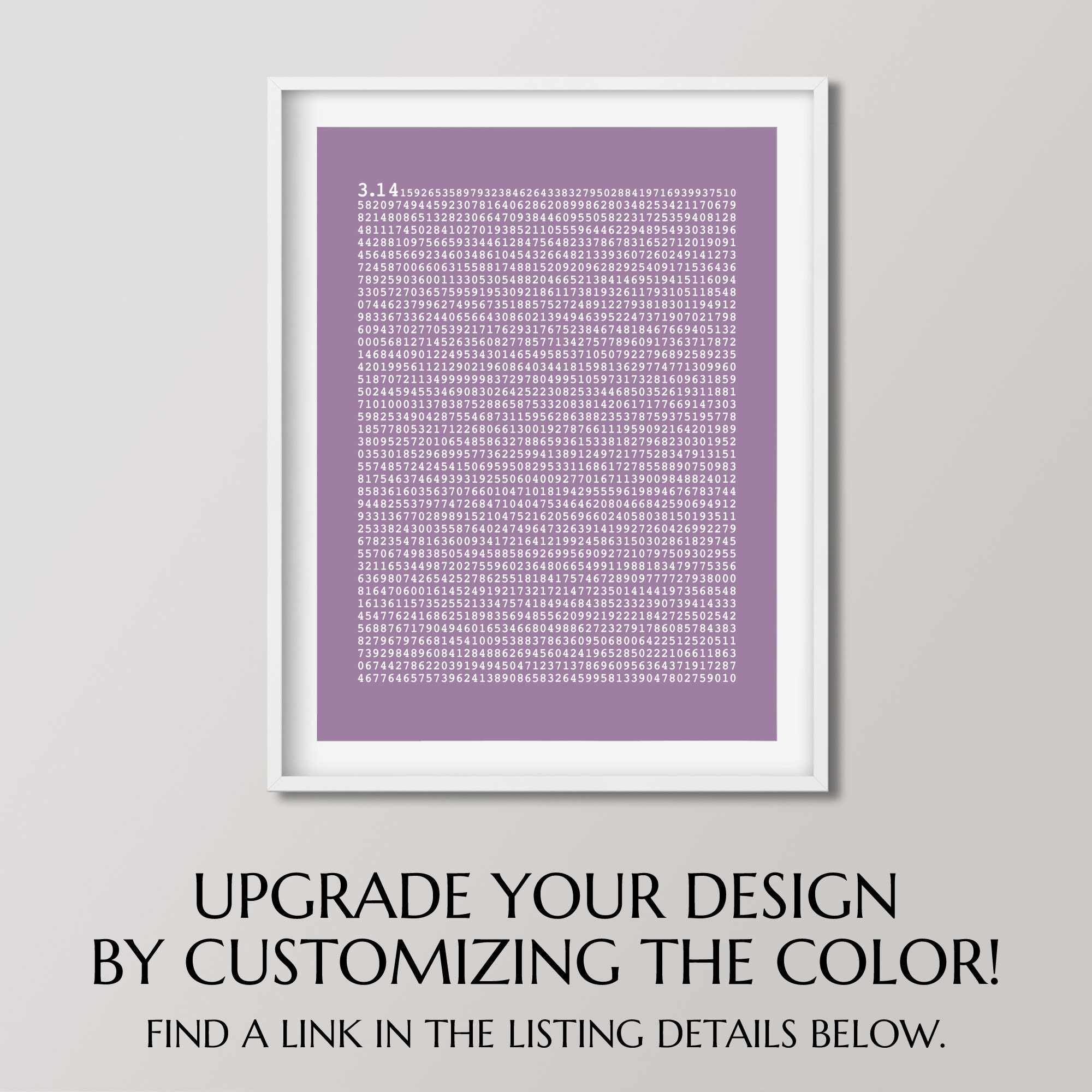Pi to 2000 Decimal Places, Math Nerd Home Décor, Educational Poster ...