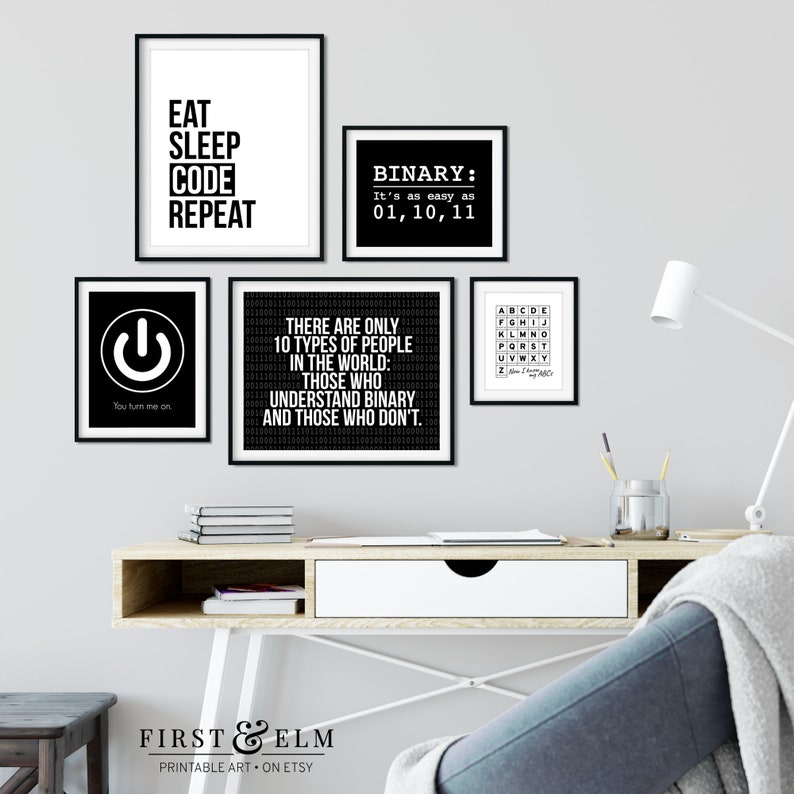 Set of 5 Computer Geek Posters Nerdy Computer Science Office | Etsy