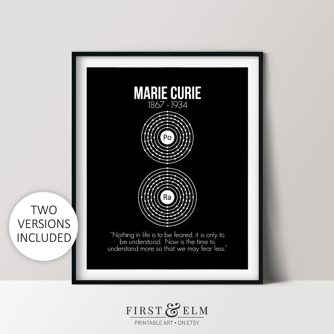 Marie Curie Poster, Famous Scientists, Inspirational Women, Printable ...
