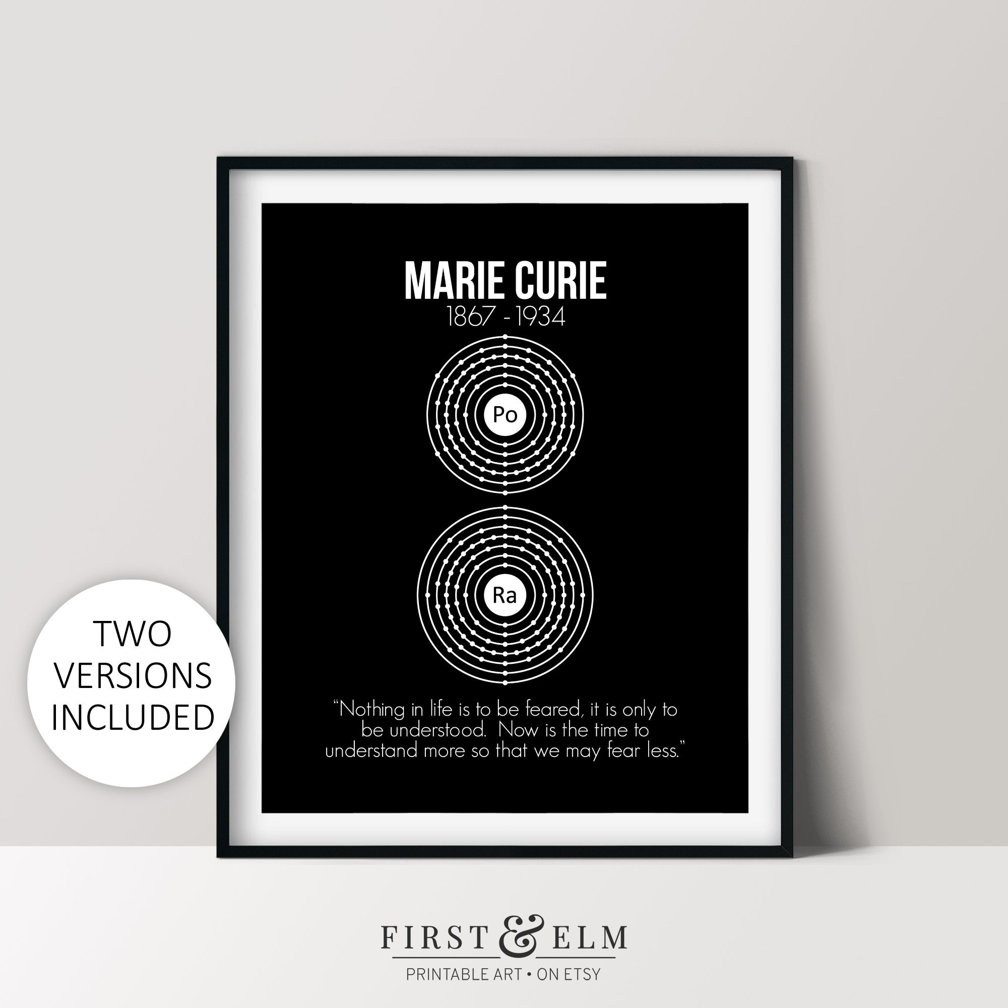 Marie Curie Poster Famous Scientists Inspirational Women - Etsy