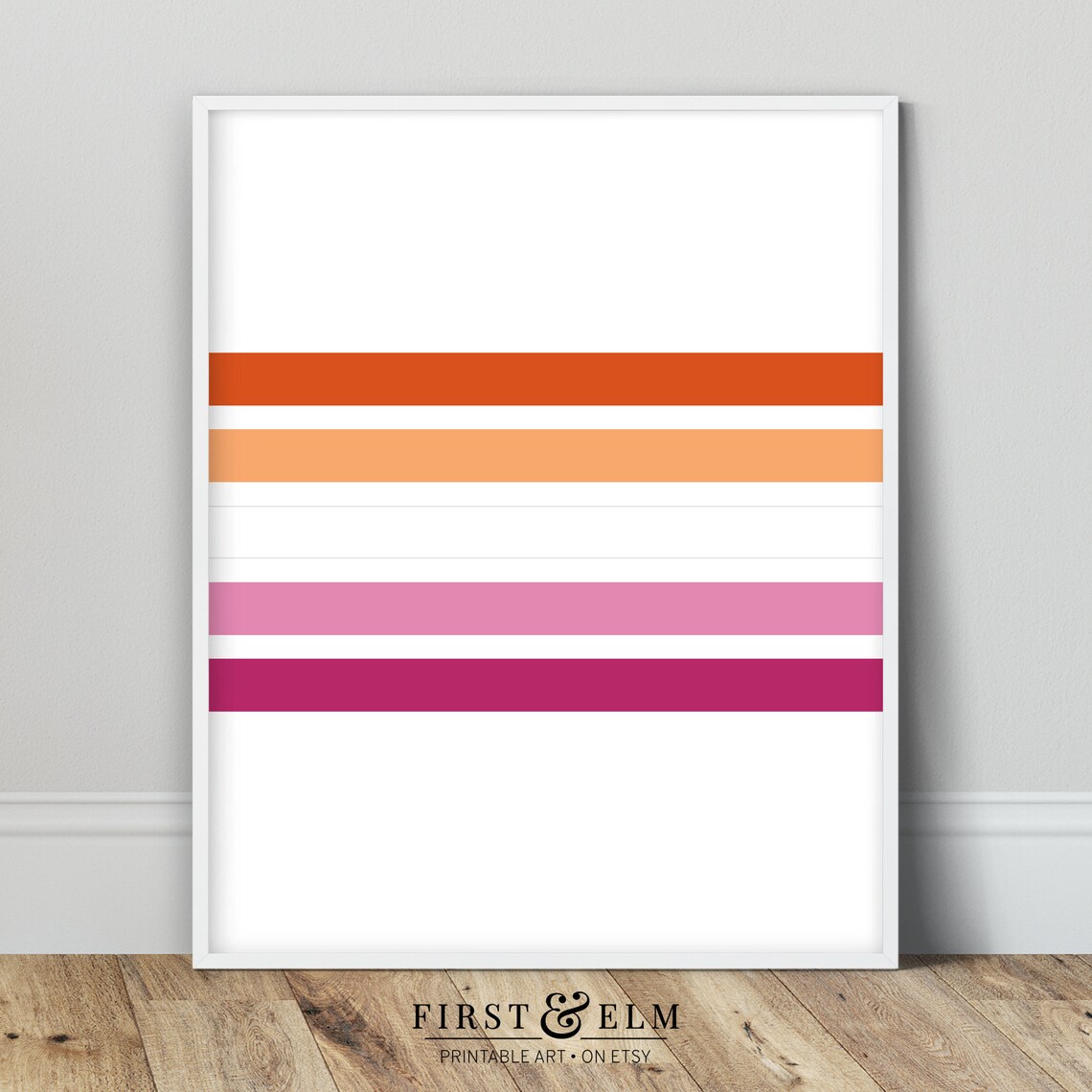 Lesbian Pride Flag Minimalist Décor Unique Pride Art Etsy