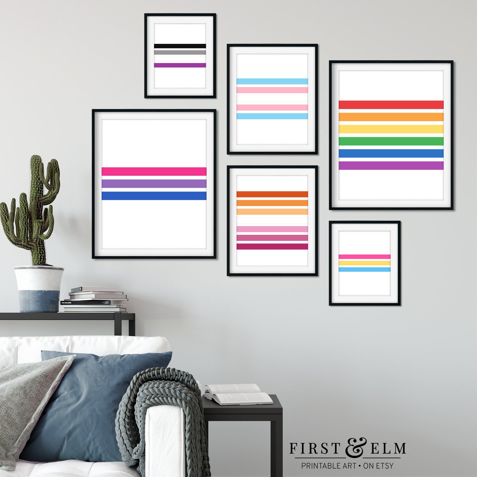 LGBT Pride Flags Set of 6 Prints Contemporary Design | Etsy