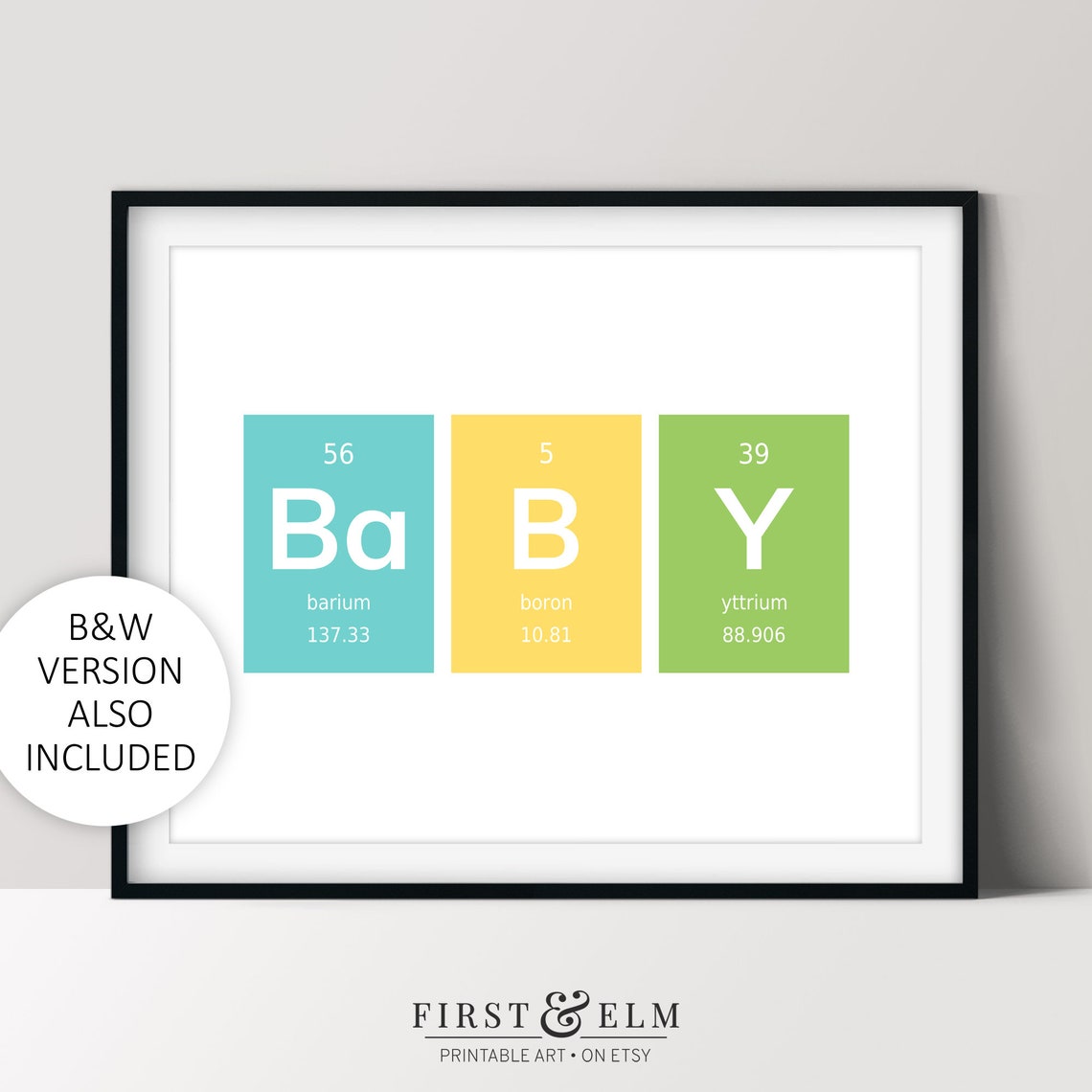 Unique Baby Poster Periodic Table of Elements Nerdy Nursery - Etsy