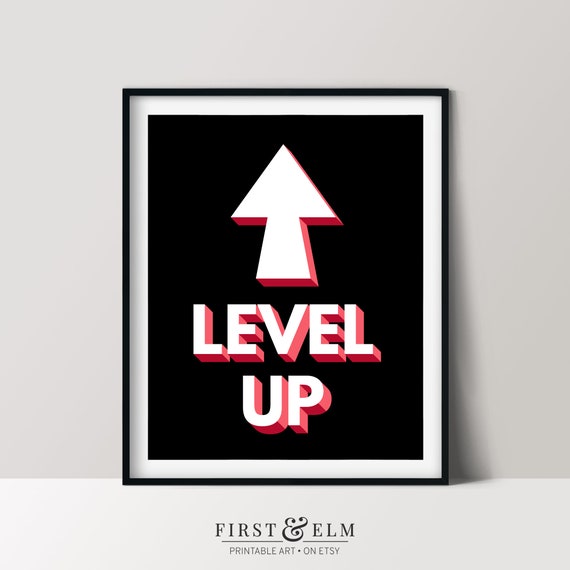 Level up Arrow Poster Video Game Gifts Unique Gamer Wall - Etsy