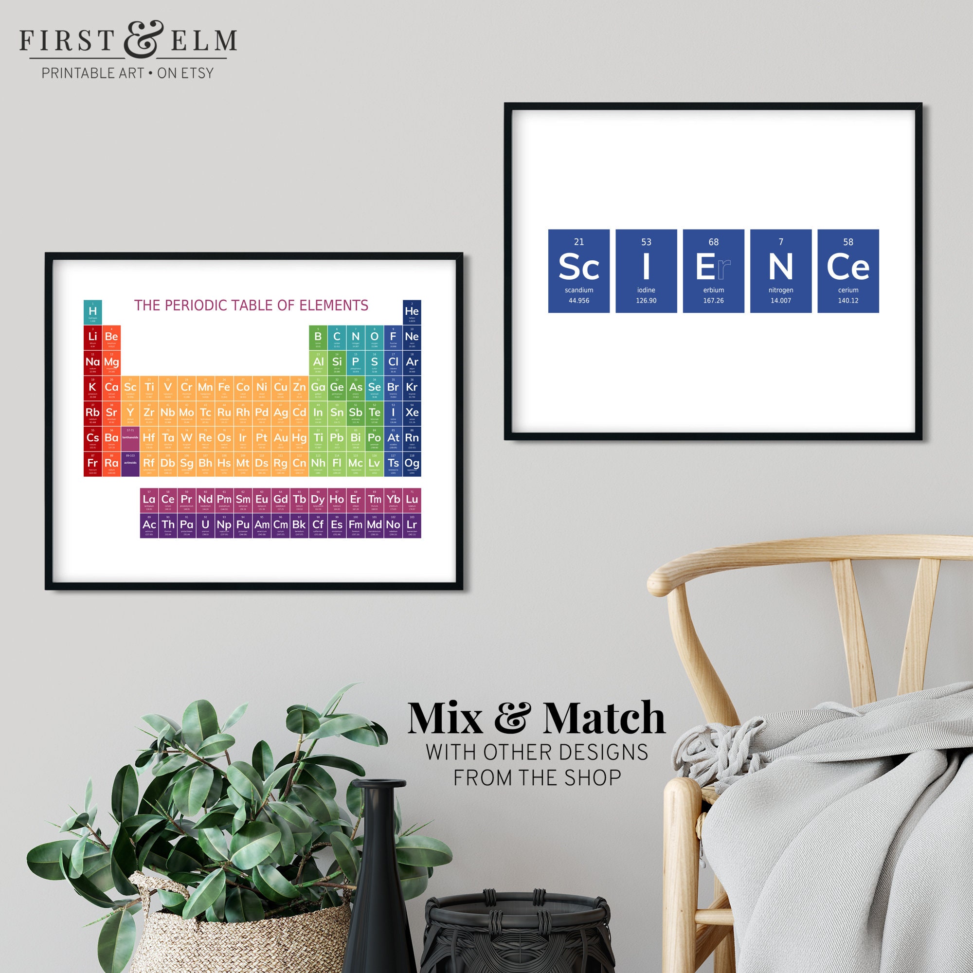 Colorful Periodic Table of Elements Poster Science Teacher - Etsy