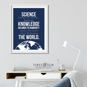 Science Knows No Country, Inspirational Quote, School Classroom Décor ...