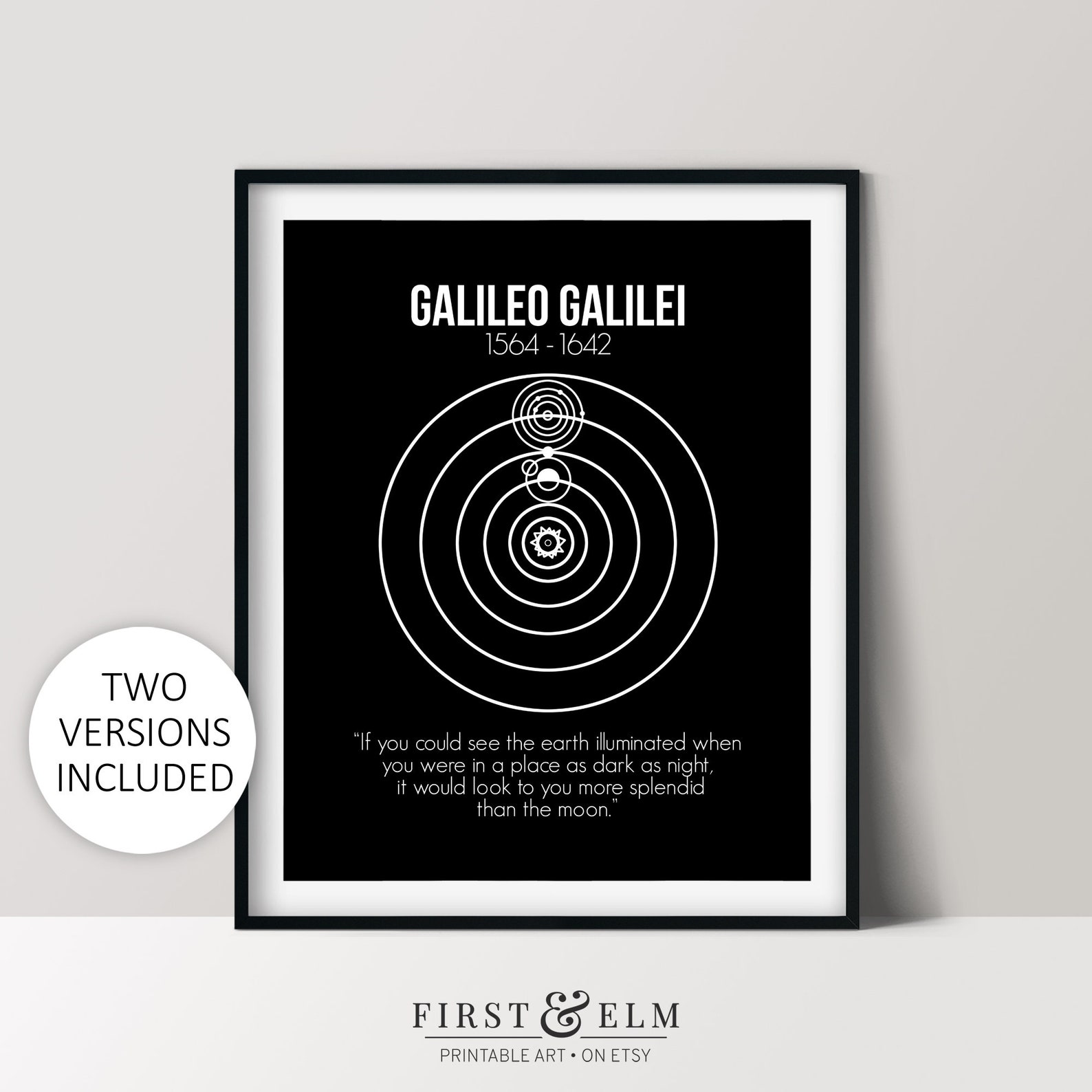 Galileo Poster, Famous Scientists, Astronomy Nerd Art, Gifts for ...