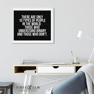 Binary Code Joke Print, There Are Only 10 Types of People, Computer Lab ...