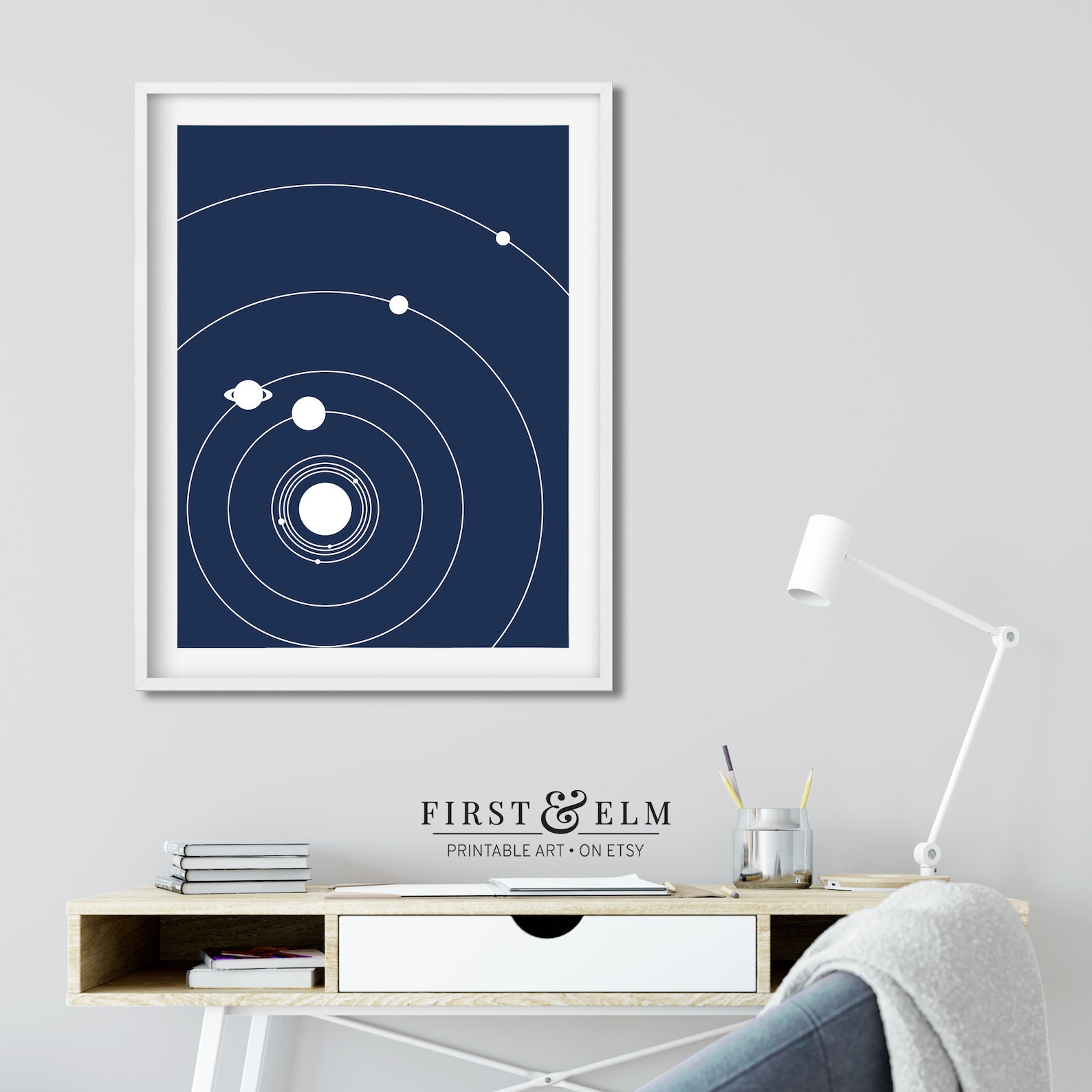 Solar System Print Astronomy Themed Minimalist Wall Art - Etsy