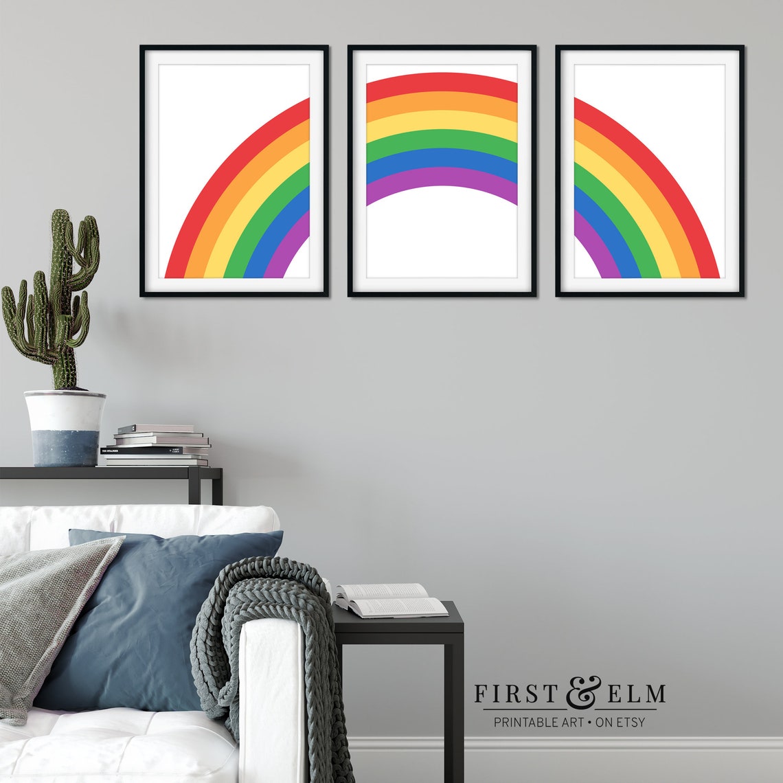 Rainbow Set of 3 Prints LGBT Pride Colors Living Room Décor - Etsy
