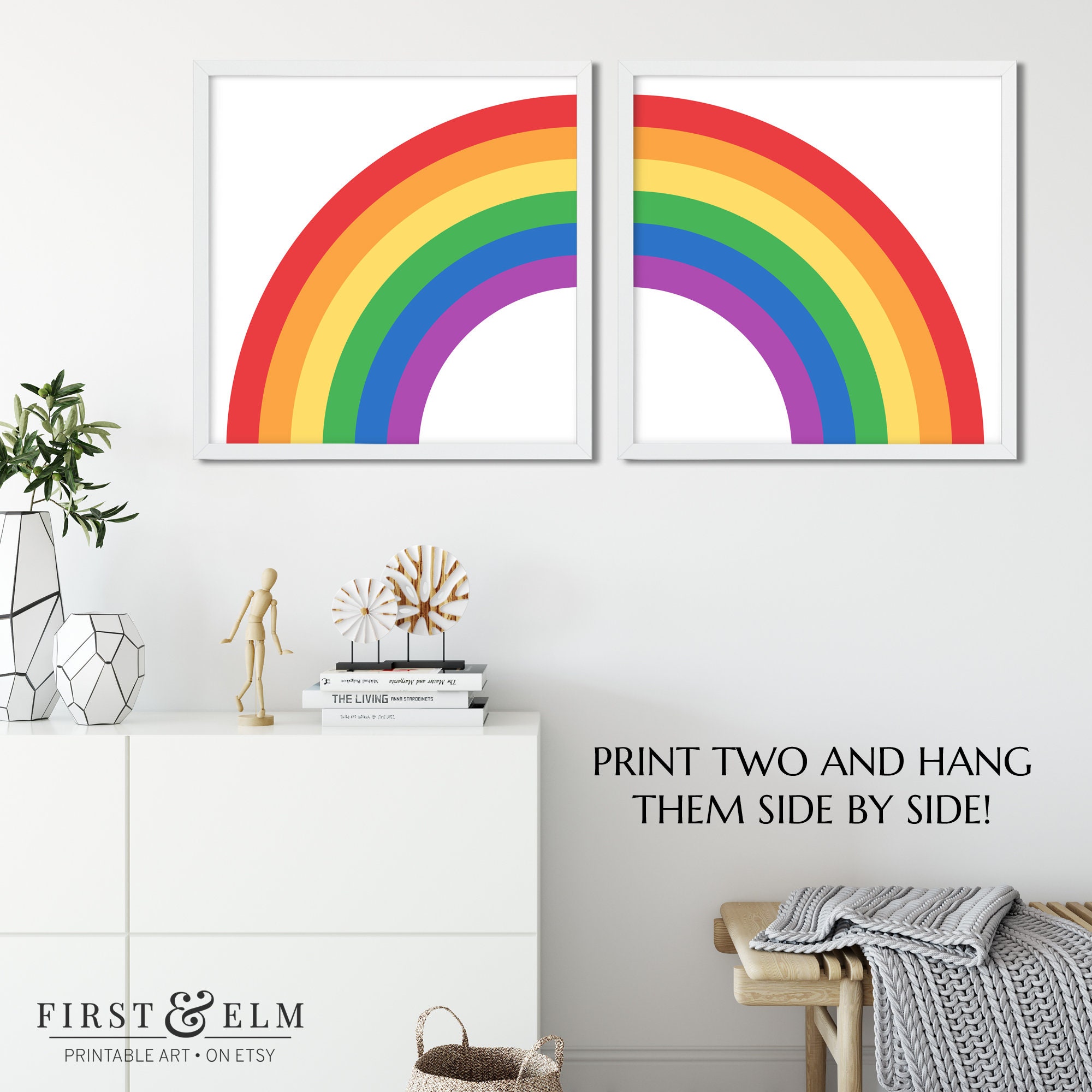 LGBT Pride Rainbow Printable Home Décor Pride Flag Colors | Etsy