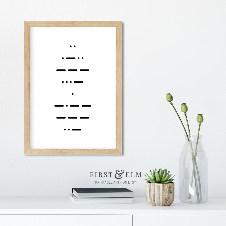 Morse Code I Love You Poster Unique Gift Ideas Modern | Etsy
