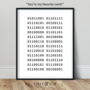 Custom Quote or Text, Binary Code Poster, Computer Geek Gifts ...