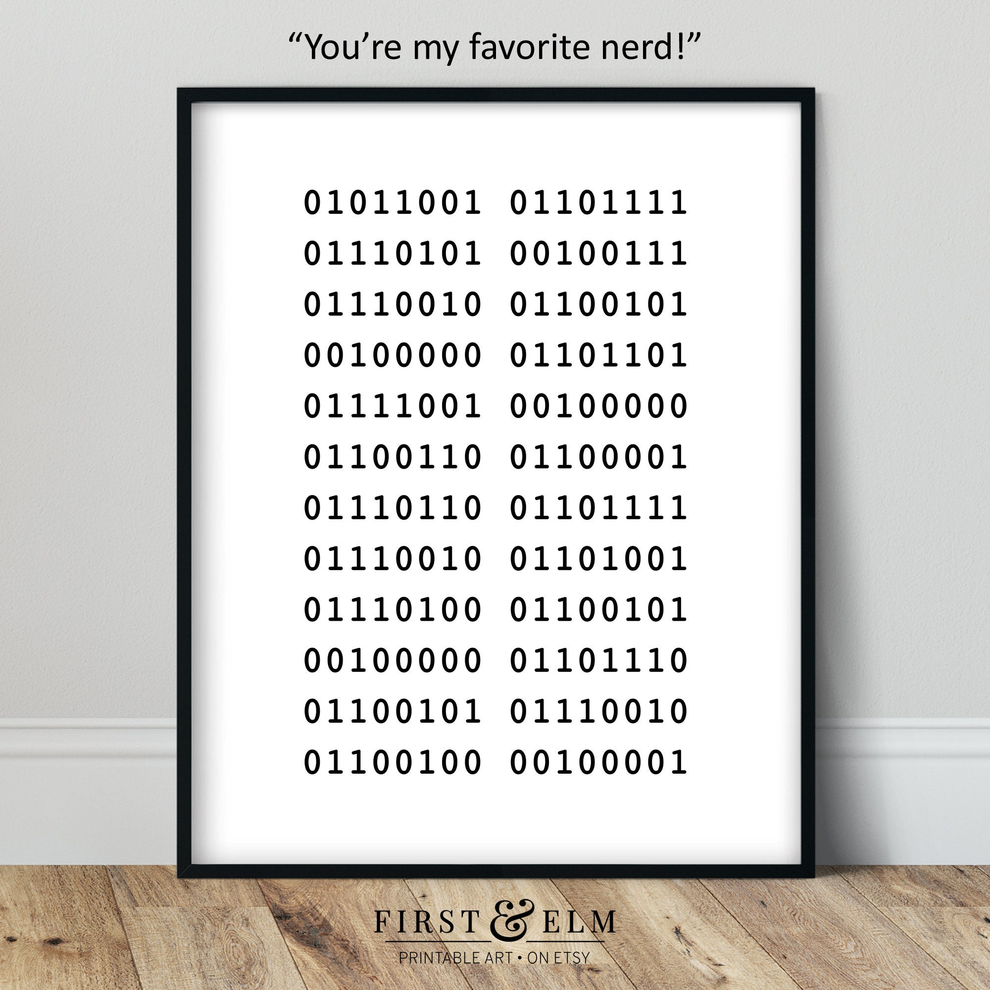 Custom Quote or Text Binary Code Poster Computer Geek Gifts - Etsy