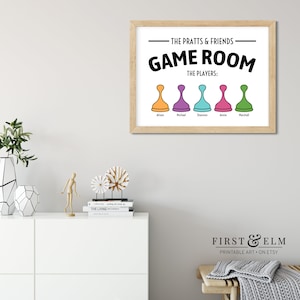 Personalized Family Game Room Sign, Board Game Geek Gift, Unique Home ...