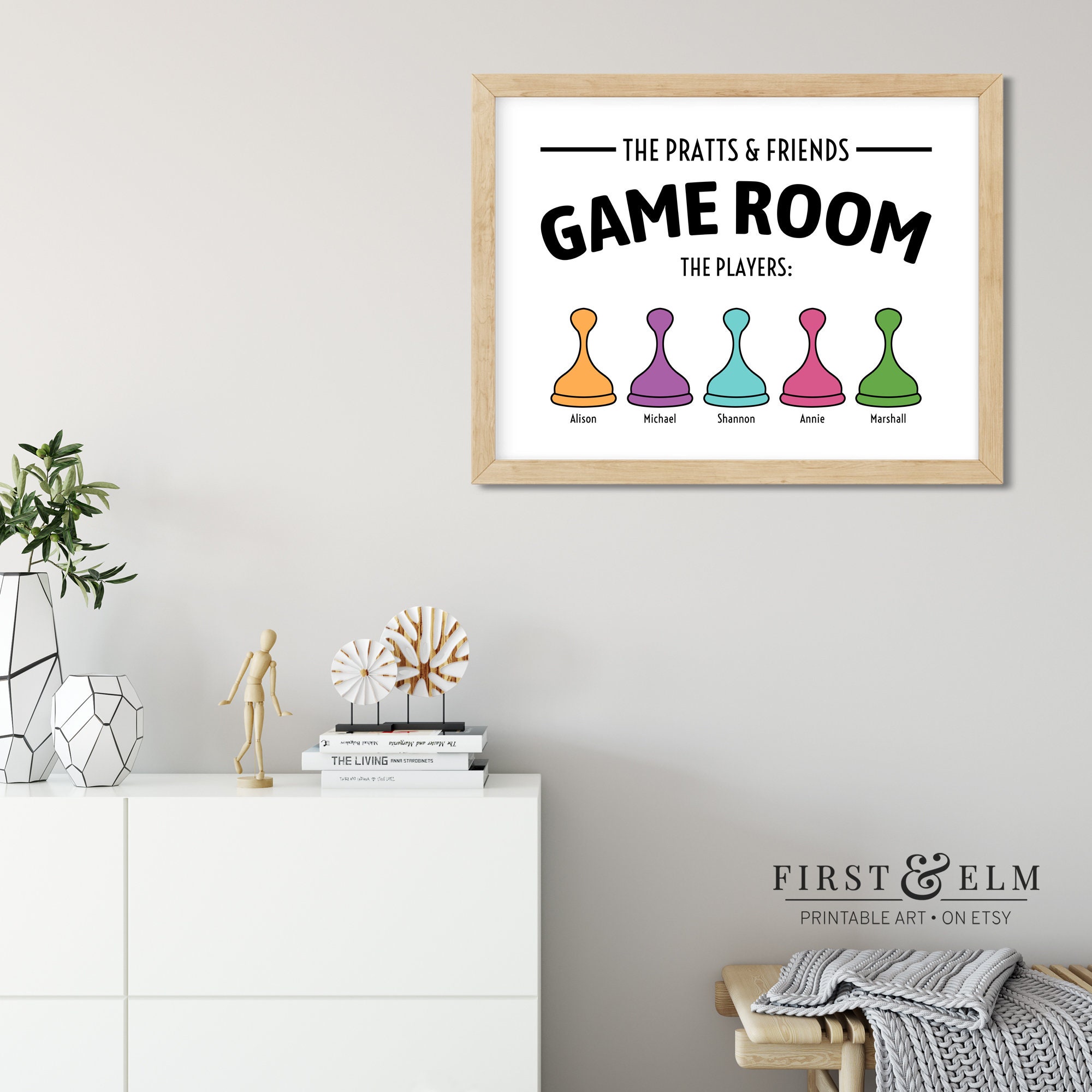Personalized Family Game Room Sign Board Game Geek Gift | Etsy