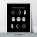 Phases of the Moon Astronomy Art Print, Printable Outer Space Décor ...