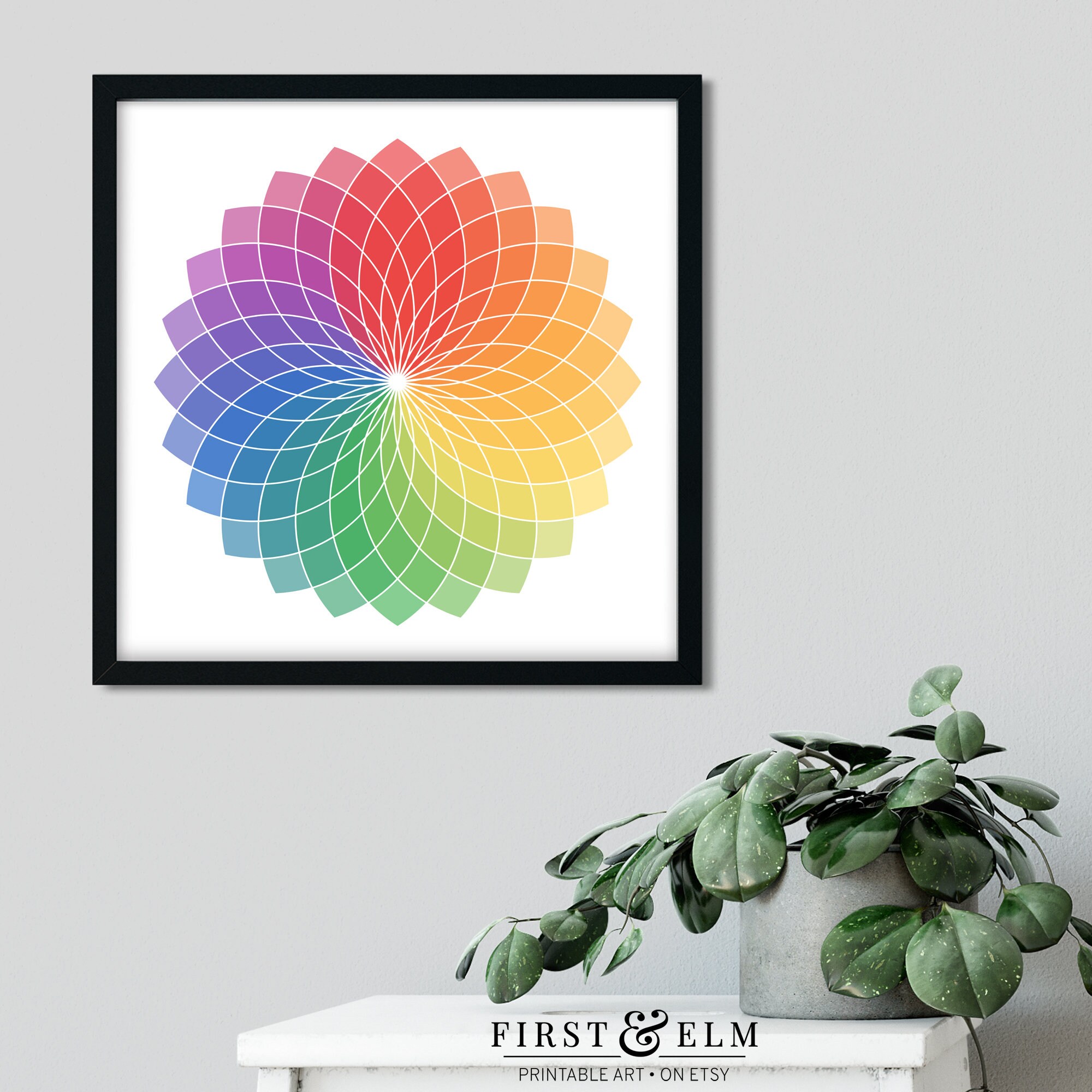Color Wheel Poster Geometric Art Print Colorful Wall Art - Etsy