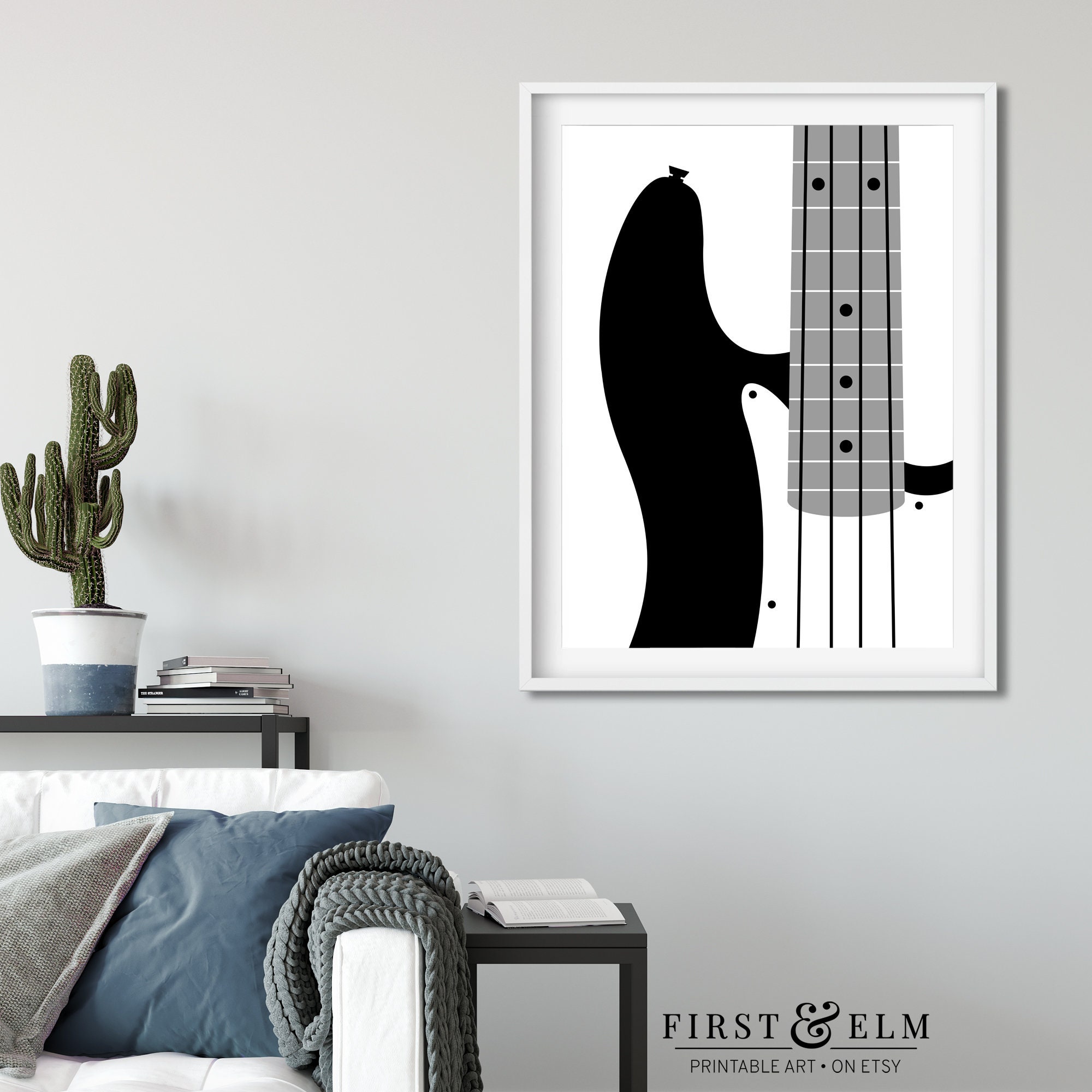 Bass Guitar Poster Minimalist Design Music Lover Gifts | Etsy