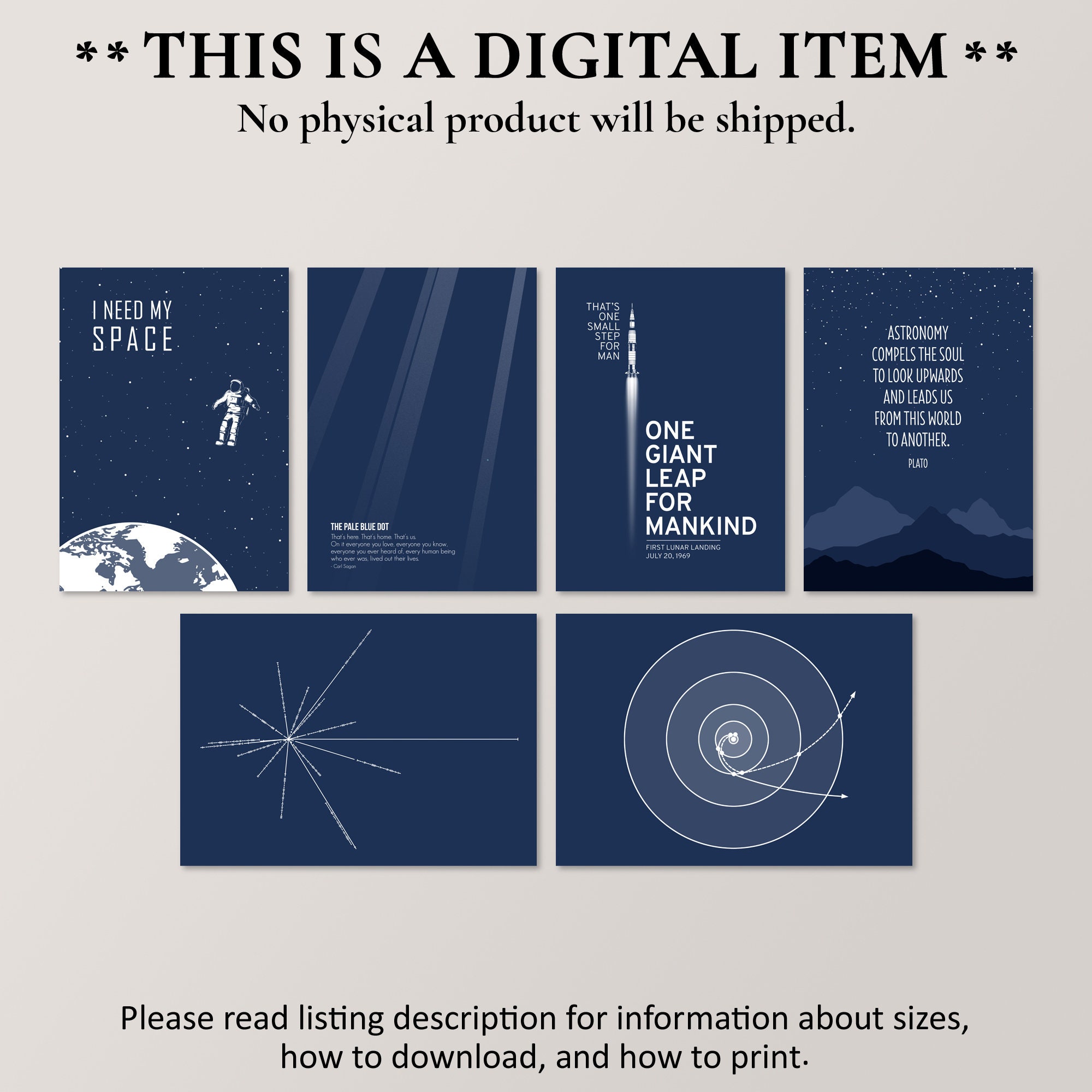 Space Exploration Gallery Wall Set of 6 Prints Astronomy - Etsy